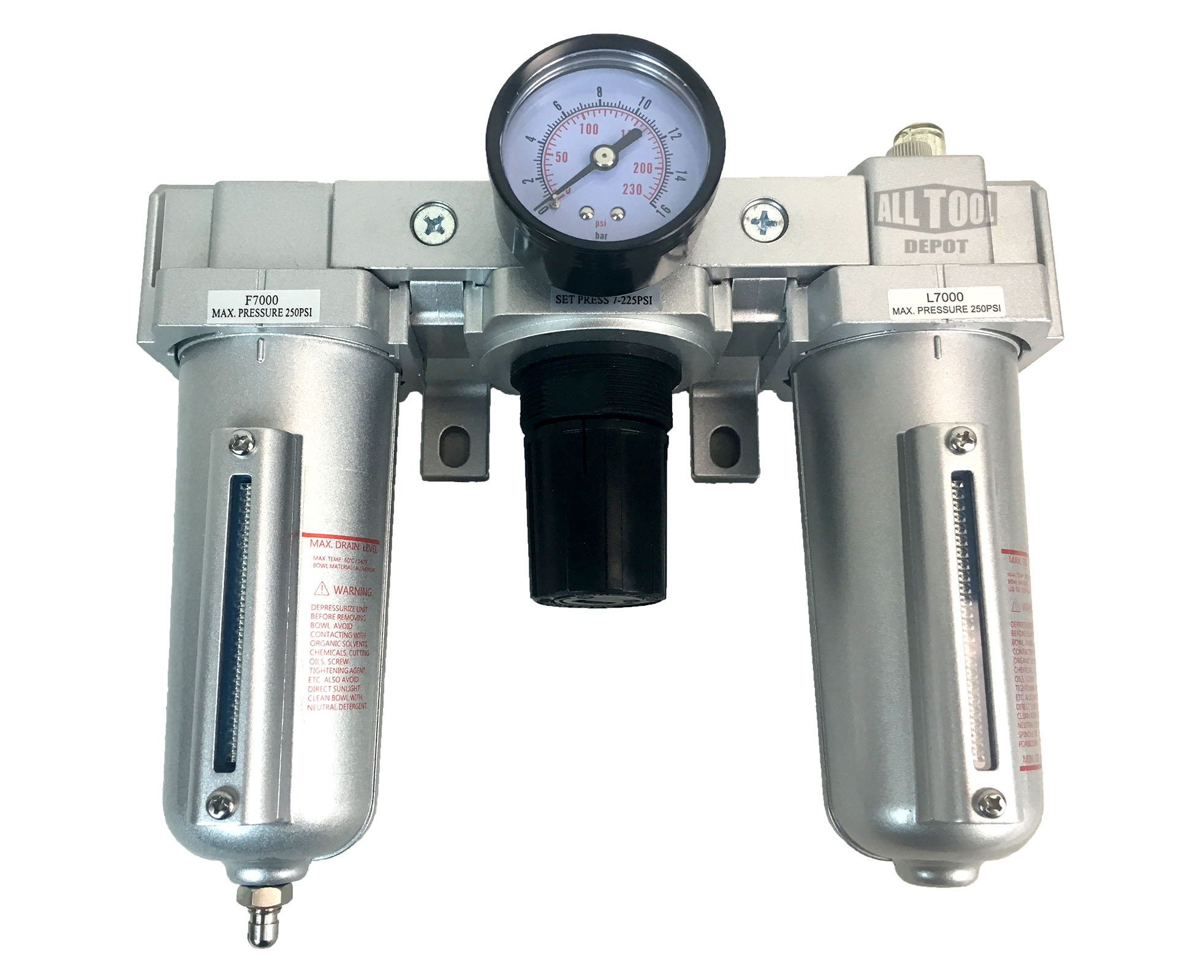 1/2″ NPT HEAVY DUTY Compressed Air In Line Filter Regulator Lubricator ...