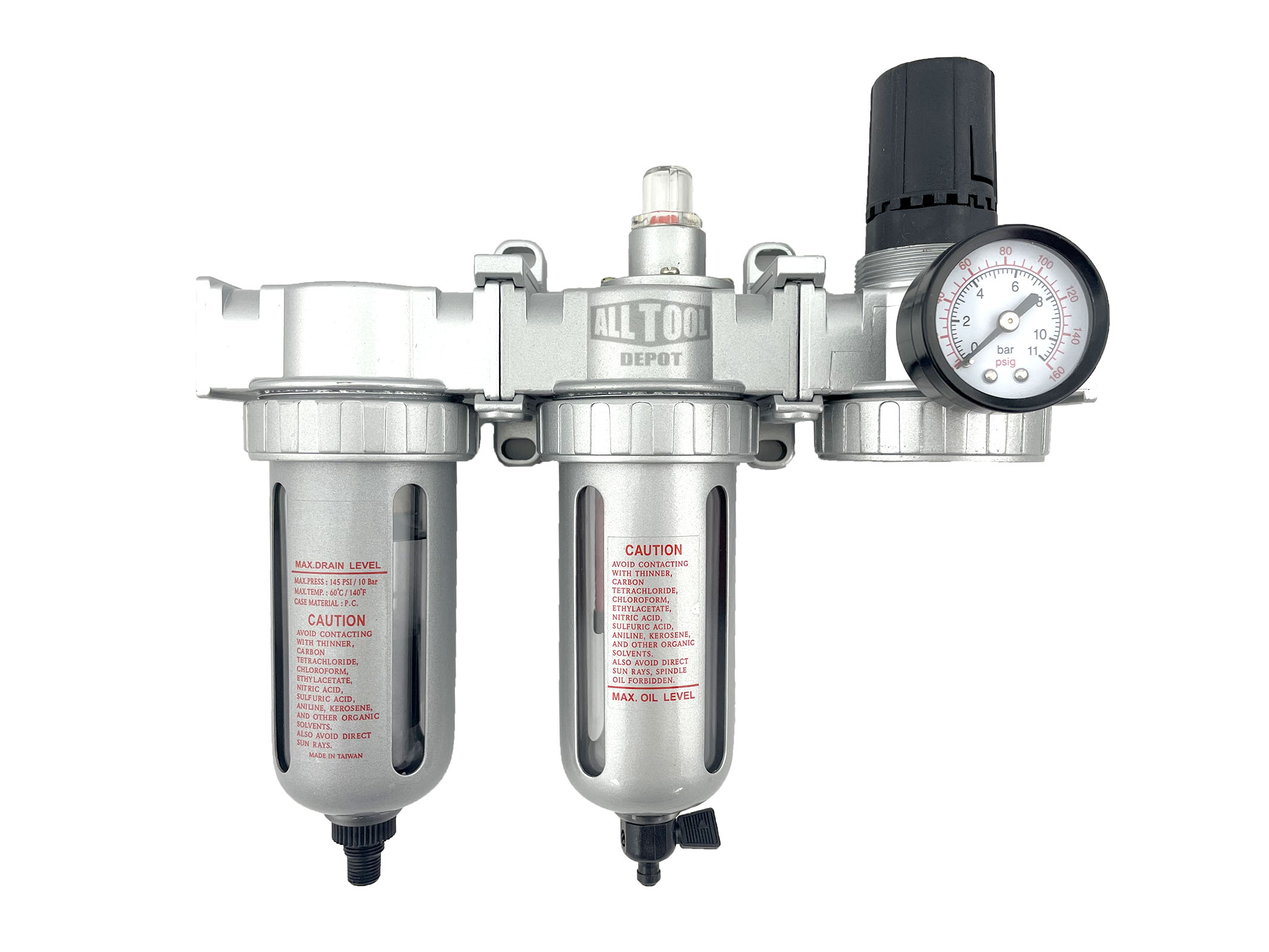 1/4″ NPT MID FLOW 3 Stages Filter Coalescing Regulator System (AUTO ...