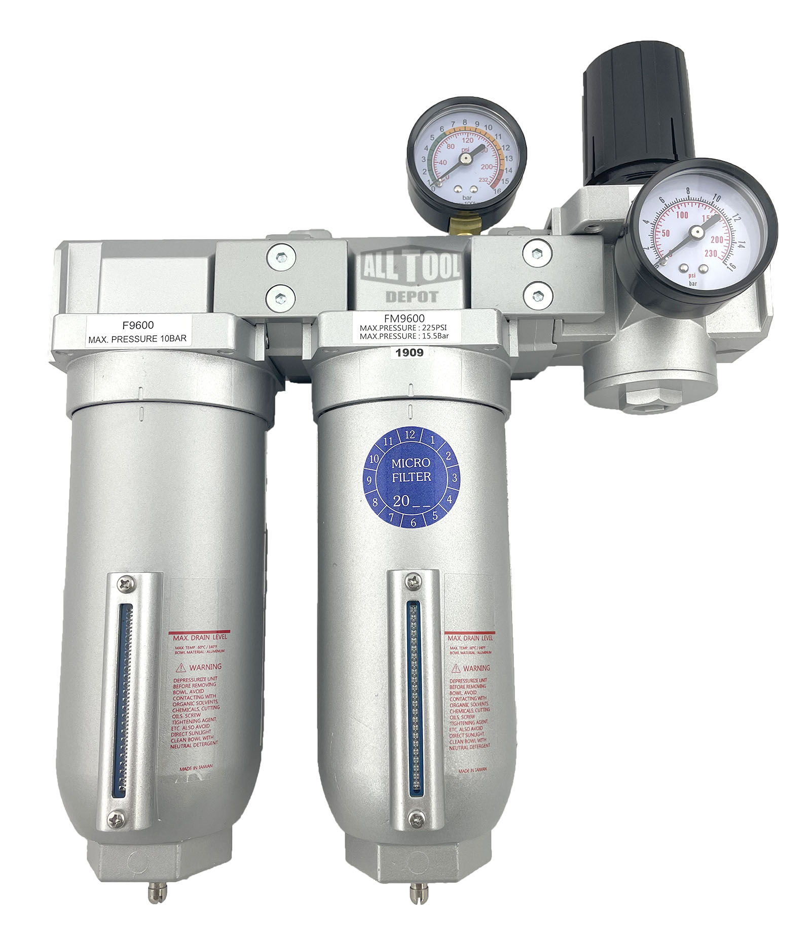 1″ NPT SUPER DUTY Industrial Grade 3 Stages Filter Coalescing Regulator ...
