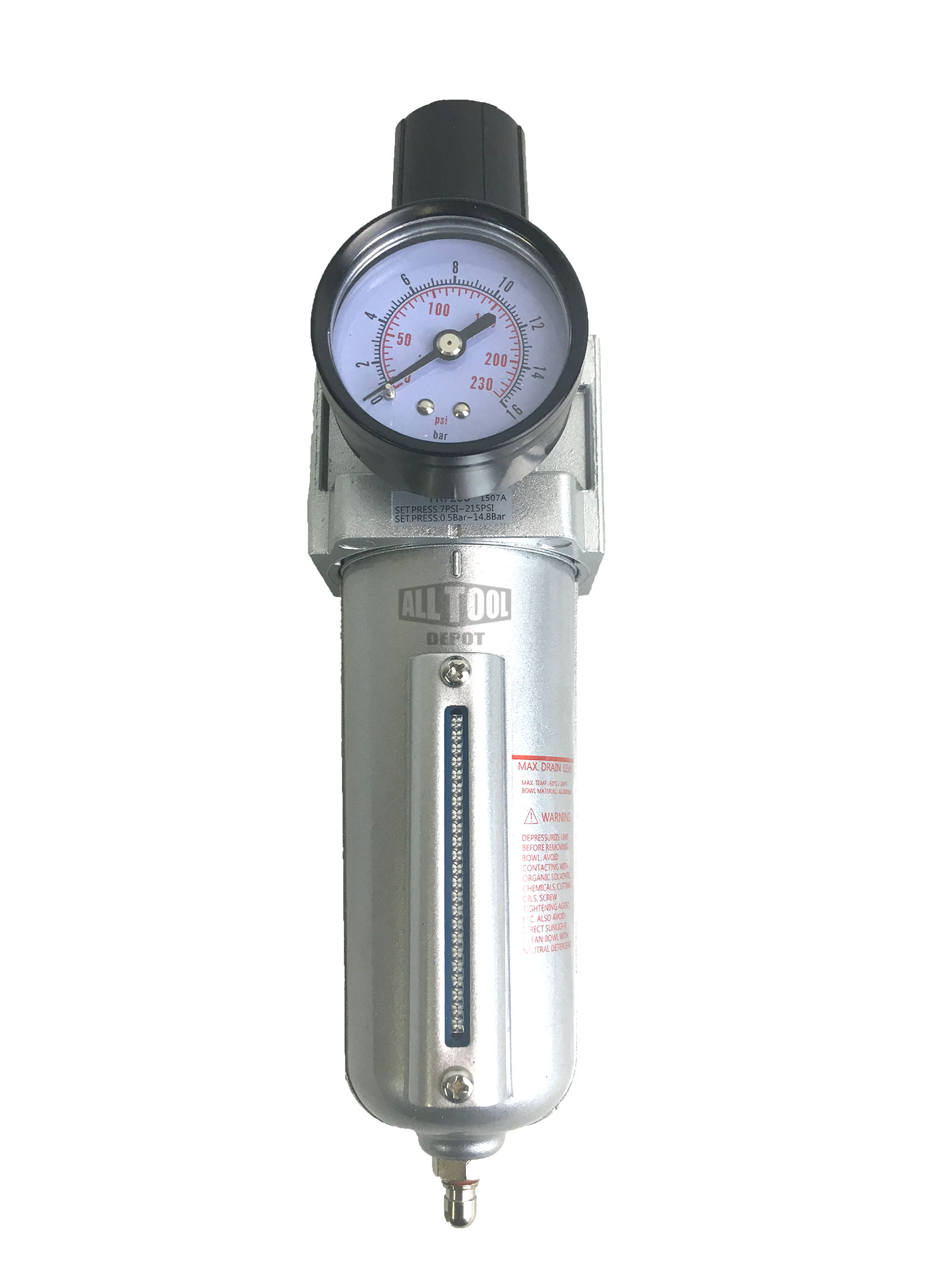 1/2″ NPT HEAVY DUTY Compressed Air In Line Filter Regulator Combo ...