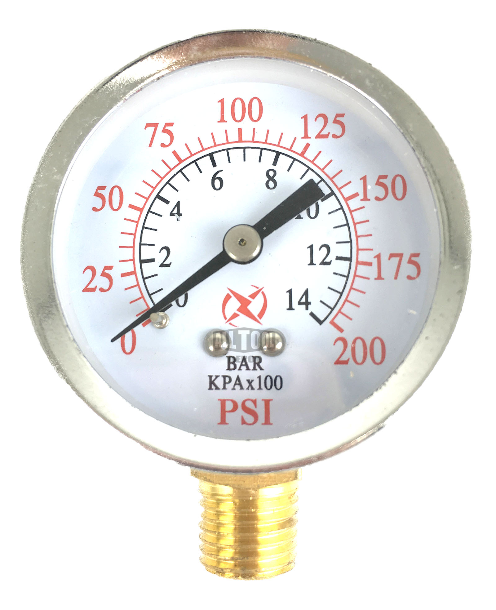 2″ Pressure Gauge, 1/4″ NPT, Lower Side Mount, 0-300 PSI - B2B All Tool ...