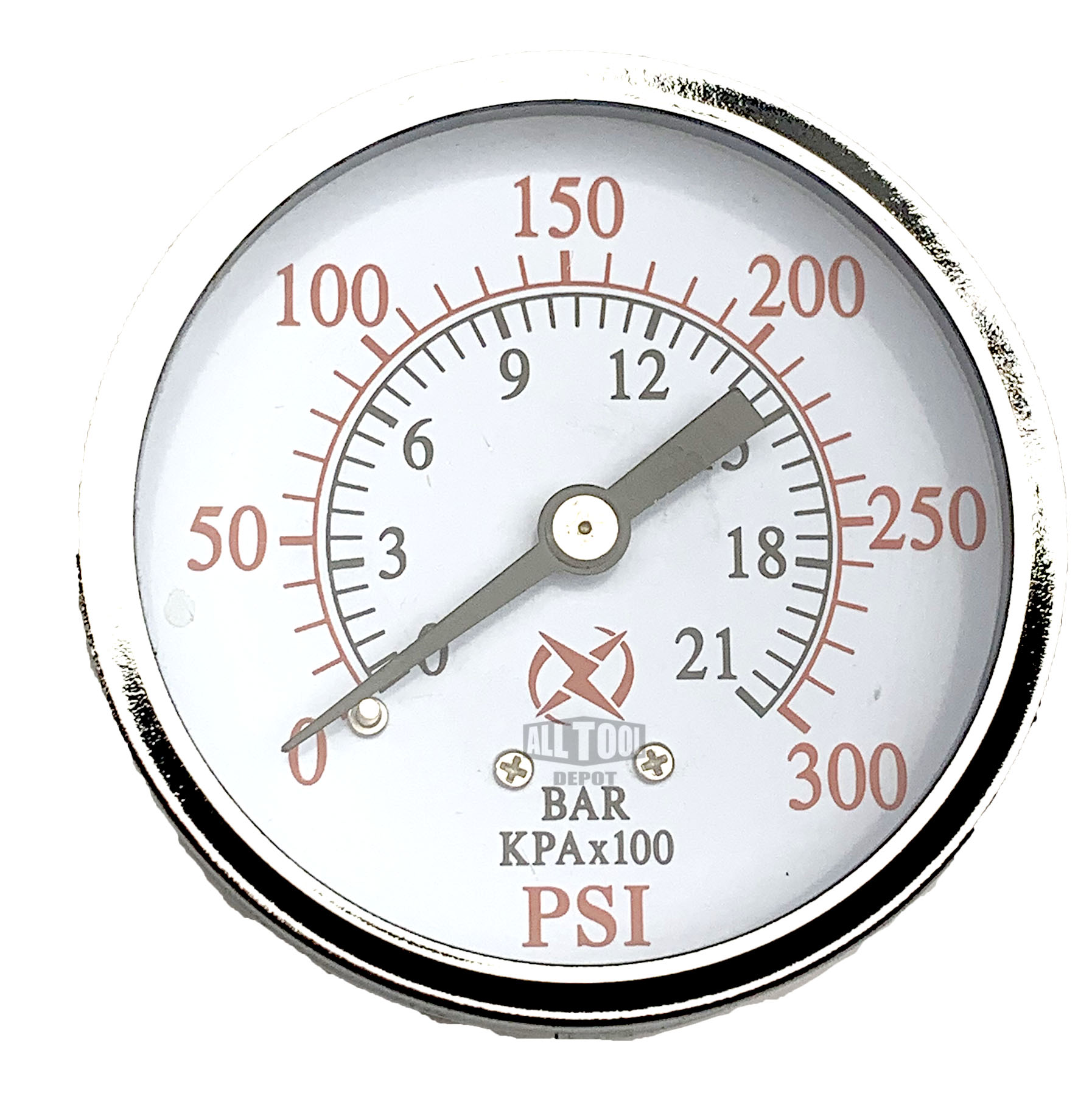 2″ Pressure Gauge, 1/4″ NPT, Center Back Mount, 0-300 PSI - B2B All ...