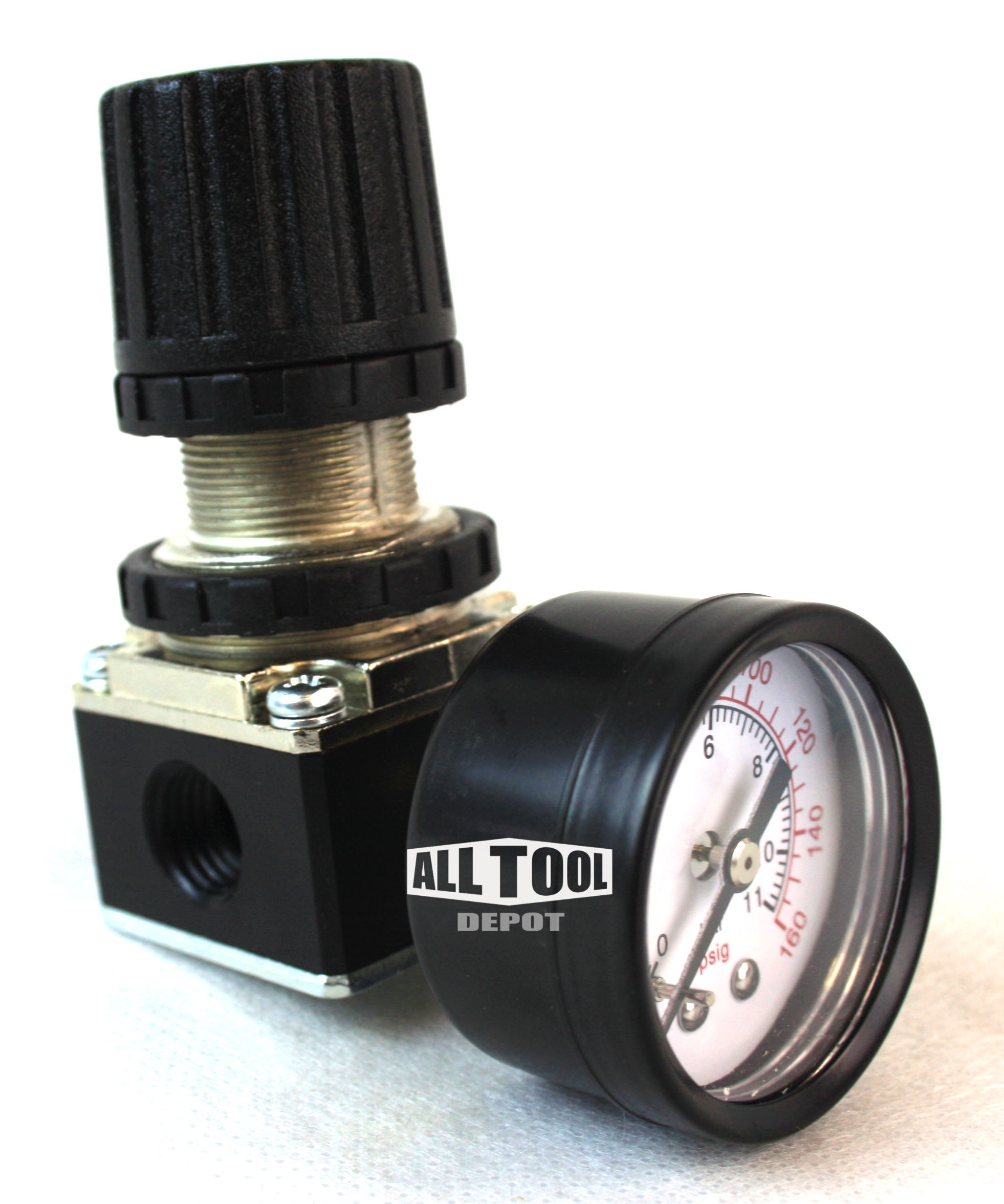 1/4″ Mini Air Compressor Regulator with Pressure Gauge Replacement with ...